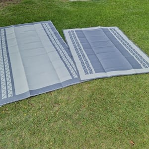 Chevron Classic Grey Recycled Poly Caravan Mat - Southern Cross Camping